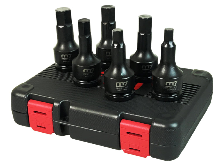 Mighty Seven 3/4" Drive SAE Impact Hex Driver Set 100mm Length 6 Piece ...